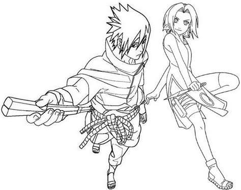 Sasuke Sakura Uchiha Ausmalbilder Colorier Zum Ausdrucken Kleurplaat
