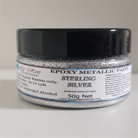 Sterling Silver Sparkling Aluminum Metallic Epoxy Paste 50g O