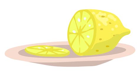 rebanado limón en un lámina agrios fruta mano dibujado vector ilustración de colores dibujos