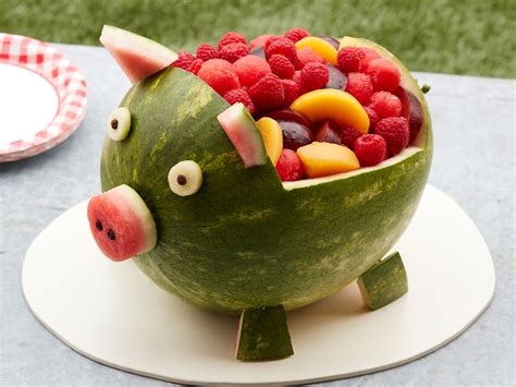 Watermelon Pig Recipe Watermelon Carving Watermelon Pig Food