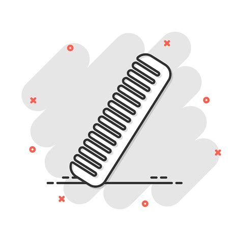 Icono De Cepillo De Pelo En Estilo Cómico Peine Accesorio Vector