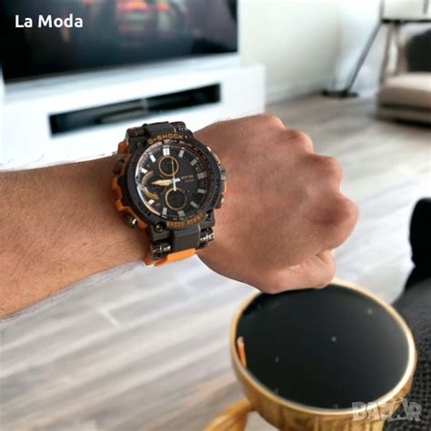 Часовник Casio G-Shock метален корпус оранжева каишка реплика в Мъжки в ...