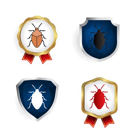 Abstract Flat Stink Bug Insect Badge And Label Collection 25844547