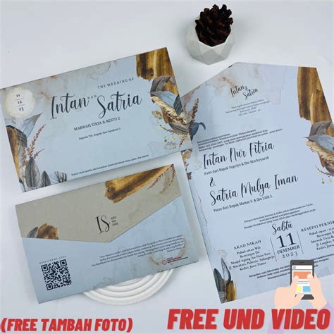 Jual Undangan Pernikahan Murah Bagus Semi Amplop Elegant GRATIS