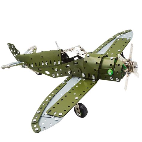Diy Metal 3d Metal Green Classic Military Bomber Plane Assembly Model