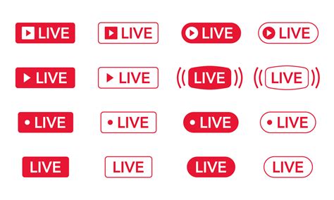 Live Sticker Live Streaming Icon Set Suitable For Live Broadcast