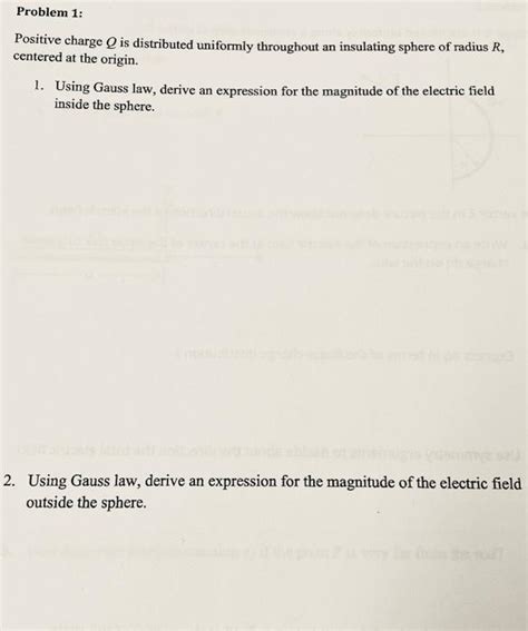 Solved Problem 1 Positive Charge Q Is Distributed Uniformly