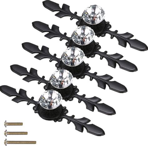 Hyke Drawer Dresser Knobs Pull Handleslarge Size Black Diamond Clear