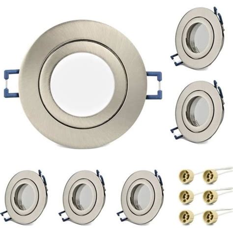 Lot De 6 Cadres Spots Gu10 Ip44 Spot Gu10 Etanche Livré Avec Douilles