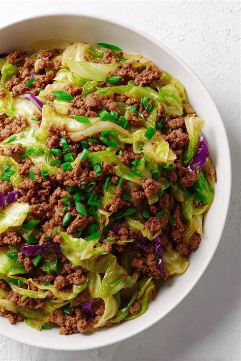 Ground Beef And Chopped Cabbage