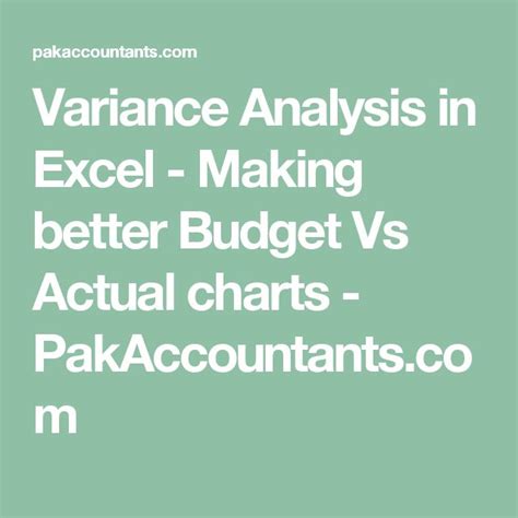 Variance Analysis In Excel Making Better Budget Vs Actual Charts