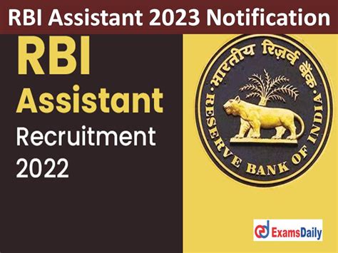 Rbi Assistant 2023 Notification Expected Date 900 Expected Vacancies