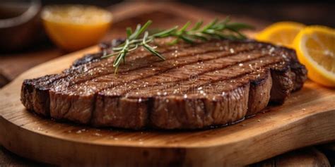 Grilled Steak Slices On A Wooden Cutting Board Stock Illustration