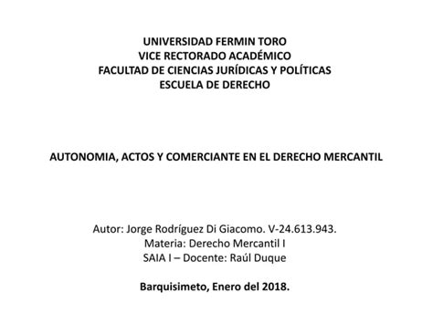 Autonomía del Derecho Mercantil PPT