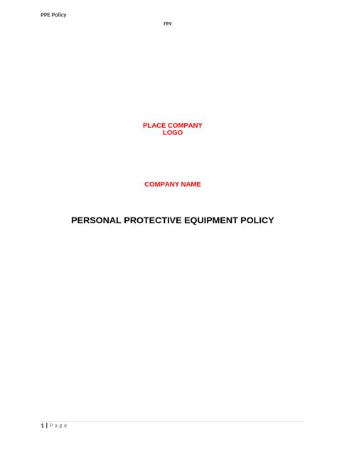 Example Ppe Policy Pdf