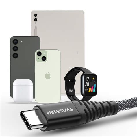 Câble Usb C Swissten Charge Usb C 60w Tressé Fibre Aramide 15m