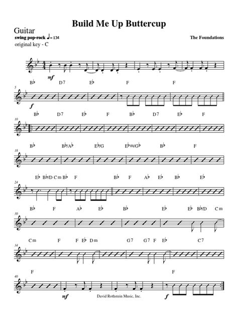 build me up buttercup bflat guitar pdf