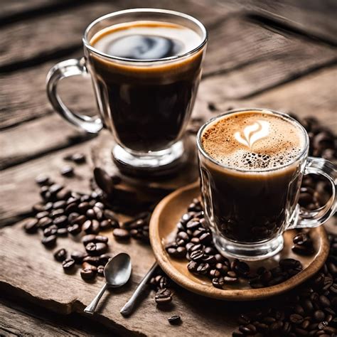 Premium Ai Image Cup Of Coffee In A Glass Cup
