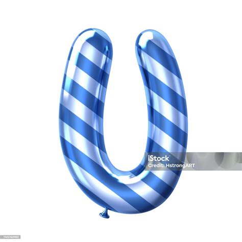 파랑 줄무늬 풍선 알파벳 U 0명에 대한 스톡 벡터 아트 및 기타 이미지 0명 교육 기념일 Istock