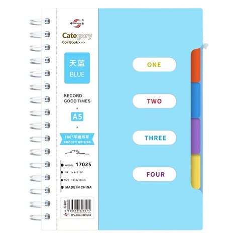 Pedty Journal Notebook4 Subject Notebook Large Notebook With Dividers