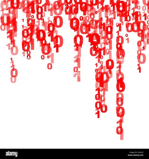 Random Binary Figures Of Number Zero And One On White Background Stock