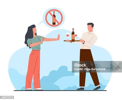 Konsep Berhenti Dari Kebiasaan Buruk Gadis Menentang Minum Alkohol