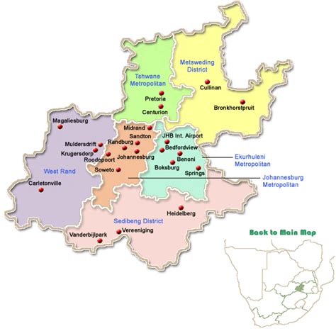 Gauteng Map Search Gauteng Accommodation