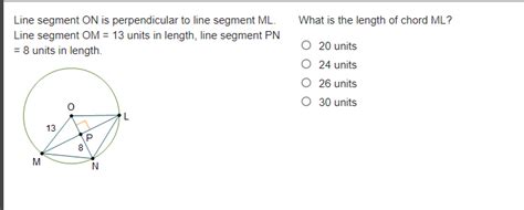 Solved Line Segment On Is Perpendicular To Line Segment Ml What Is