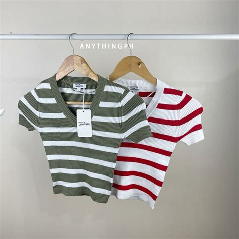 Dont Call Me Jennyfer Knitted Vneck Croptop Authoverrun Shopee