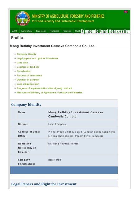Mong Reththy Investment Cassava Cambodia Co Ltdpdf Open