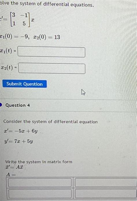 Solved Olve The System Of Differential Equations