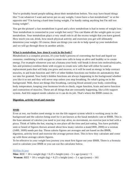 How The Metabolisim Works Pdf Metabolism Determinants Of Health