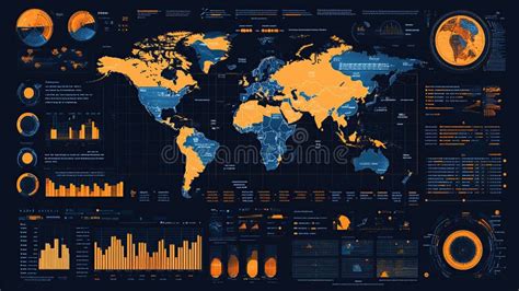 Global Data Visualization Map Charts Background Analysis Report