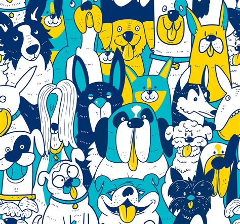 Animated Canine Assembly Animal Wallpaper