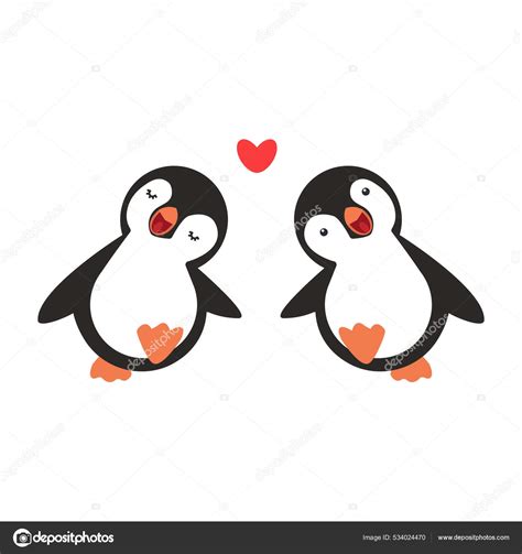 Dibujos De Pingüinos Enamorados Dos Pingüinos Enamorados En El Día