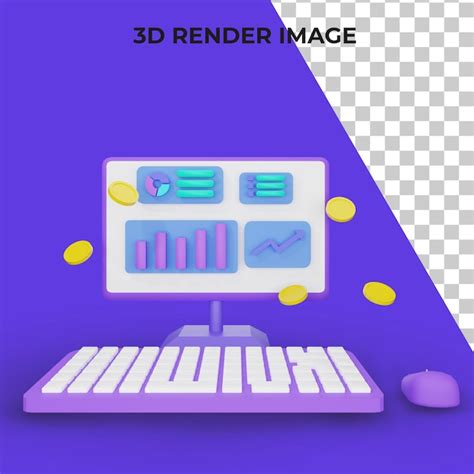 Premium Psd D Rendering Computer With Increased Traffic Concept Premium Psd