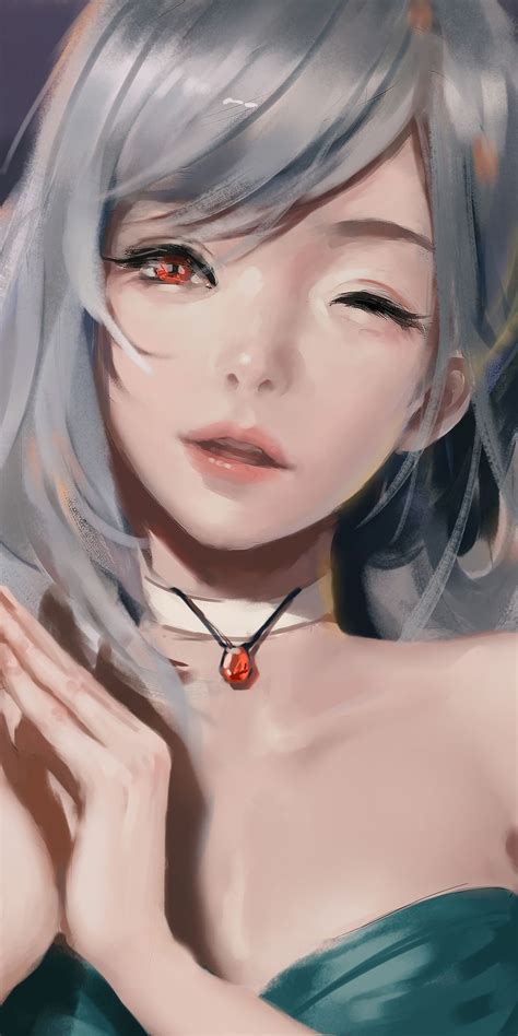 White Hair Girl Art
