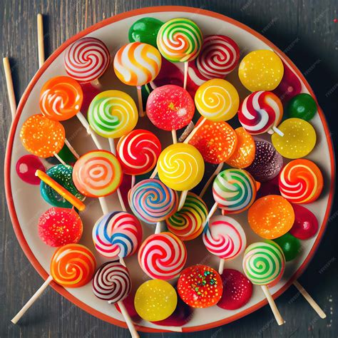 Premium Photo Colorful Lollipops And Candy An Assortment Of Delicious