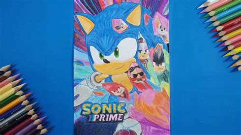 Dibujando A Sonic Del Póster De Sonic Prime Drawing Sonic From Sonic