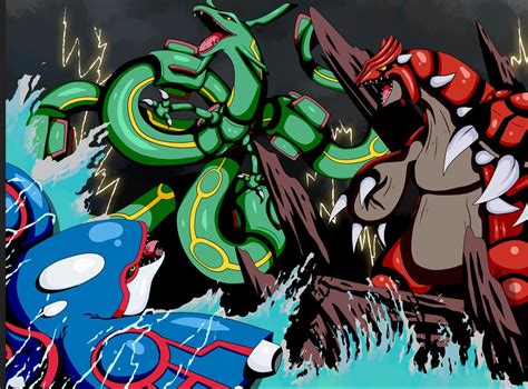 Pokemon Groudon Kyogre Rayquaza Wallpaper