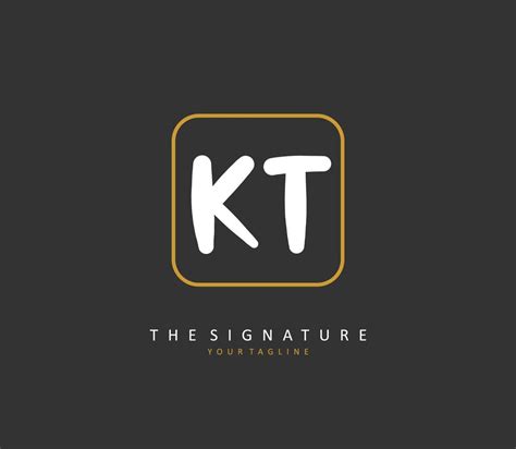K T Kt Inicial Letra Escritura Y Firma Logo Un Concepto Escritura