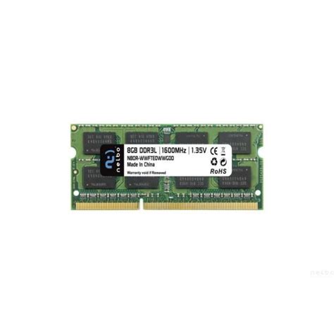 Mémoire RAM 8 Go sodimm DDR3L 1600 Mhz NELBO original pour ordinateur portable produit neuf