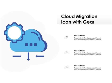 Cloud Migration Icon With Gear Presentation Graphics Presentation PowerPoint Example Slide
