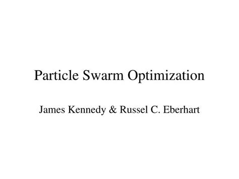Ppt Particle Swarm Optimization Powerpoint Presentation Free Download Id318905