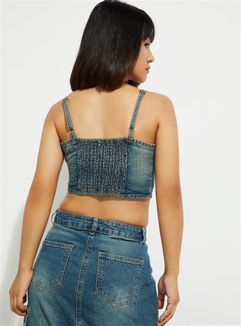 Buy Alaya F X Urb N Women Denim Bralette Top Online At Just Rs 799 0