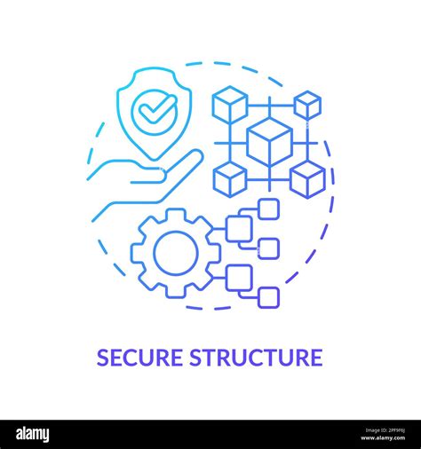 Secure Structure Blue Gradient Concept Icon Stock Vector Image And Art