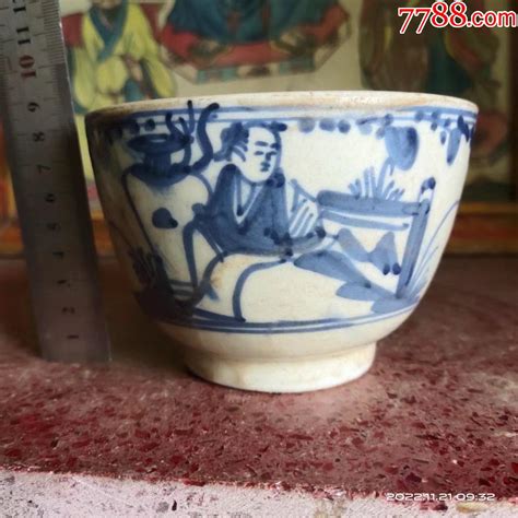 高8直径12厘米，包老青花瓷器，几个人都说是开门民国，包邮青花瓷木雕佛像与书画【7788商城】