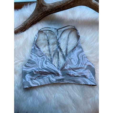 Victoria Secret Pink Grey White Marbled Bralette Depop