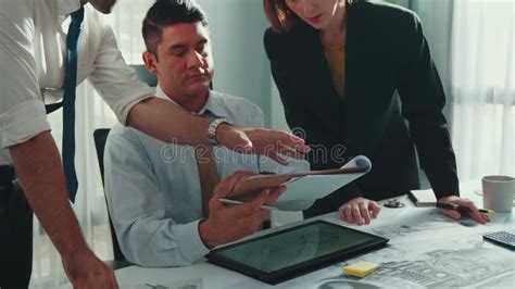 Professional Engineer Team Talking About Turbine Engine Structure