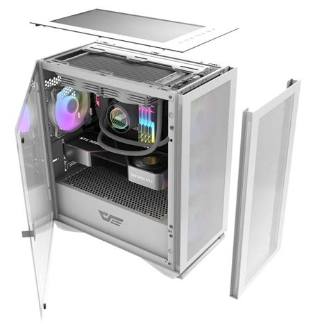 Jual Darkflash DLM200 M ATX PC Case Casing Gaming Putih Shopee